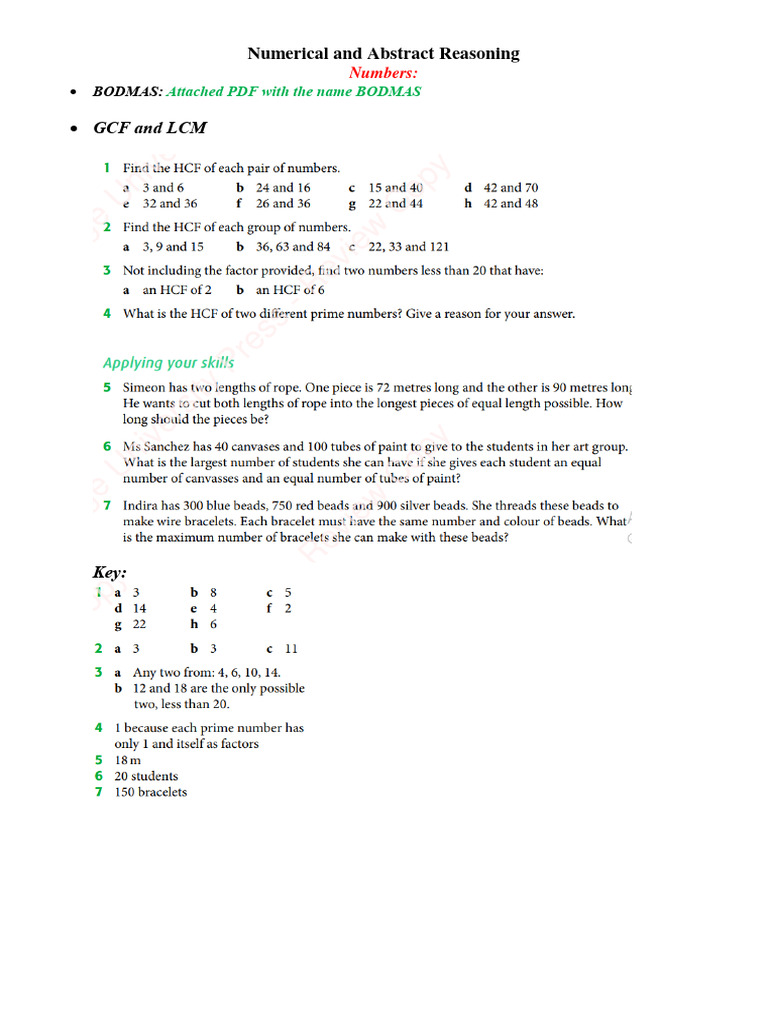 Revision Sheet For EOY PDF | PDF | Numbers | Mathematics