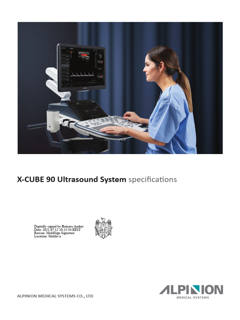 x-cube 90_product specification_rev.1 (2).semnat | PDF | Medical Ultrasound | Aorta