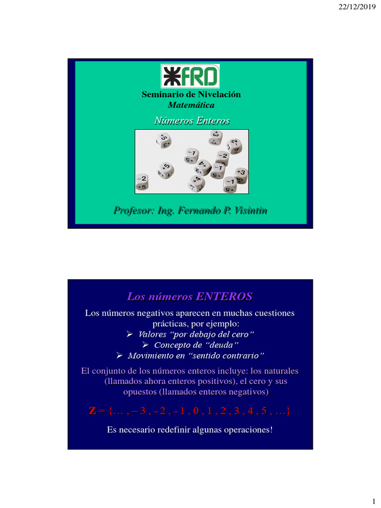 Unidad 1 - Números Enteros | PDF | Entero | Multiplicación
