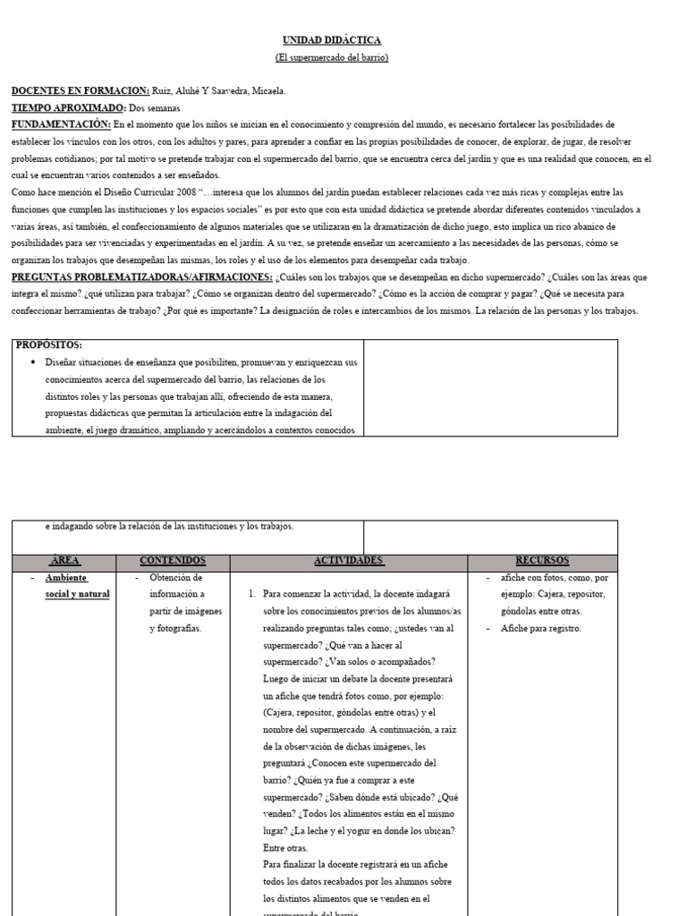 Aprendiendo en el Supermercado Escolar | PDF | Supermercado | Enseñando