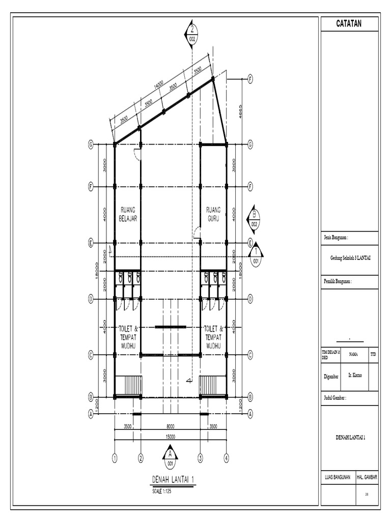Sekolah 3 Lantai-Denah Lt1 | PDF