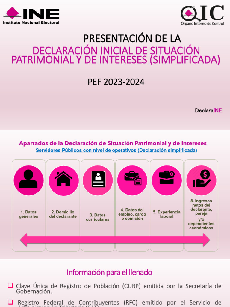 Presentación Declaración PEF 2023-2024 CAES | PDF | Salario | Contraseña