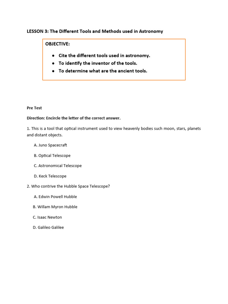 Astronomy Tools and Methods Explained | PDF | Nasa | Telescope