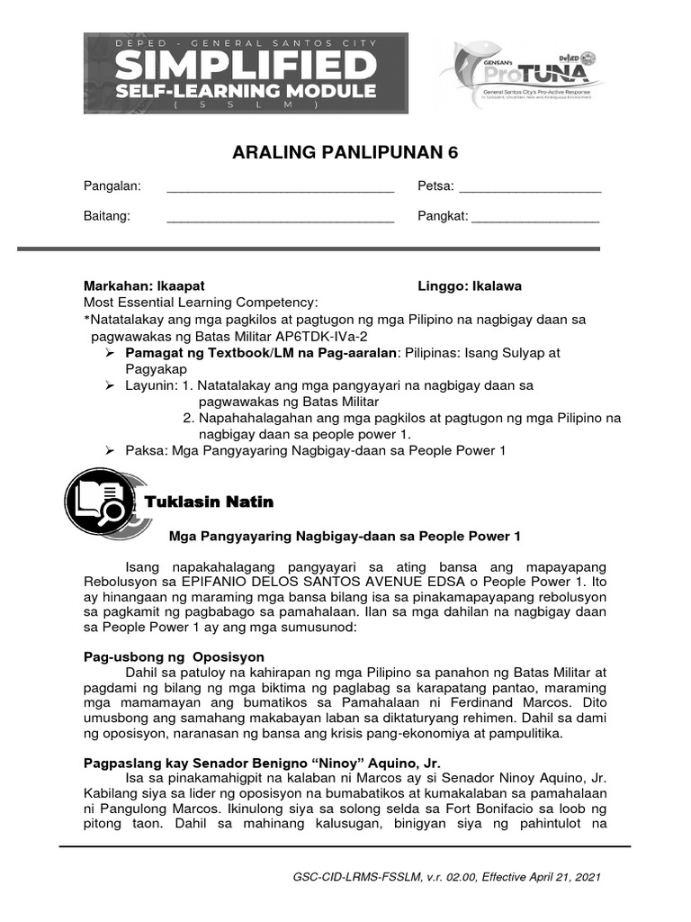 AP6-Q4 - Week 2 | PDF