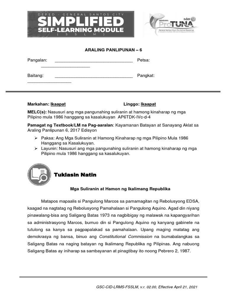 AP6-Q4 - Week 4 | PDF