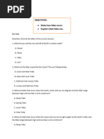 Tides Worksheet | PDF | Tide | Moon