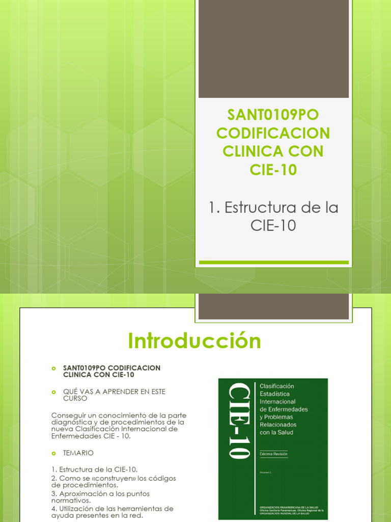 Sesión 1 Estructura de La CIE-10. | PDF | Especialidades Medicas | Medicina CLINICA