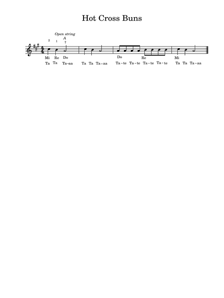 Hot - Cross - Buns in A Major | PDF