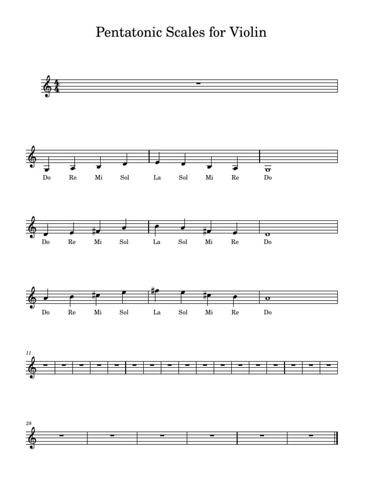 Pentatonic Scales For Violin | PDF