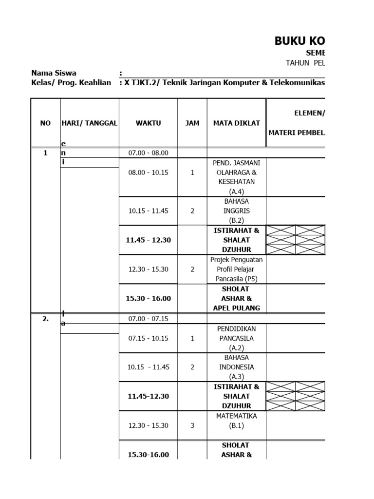 Format Buku Kontrol | PDF