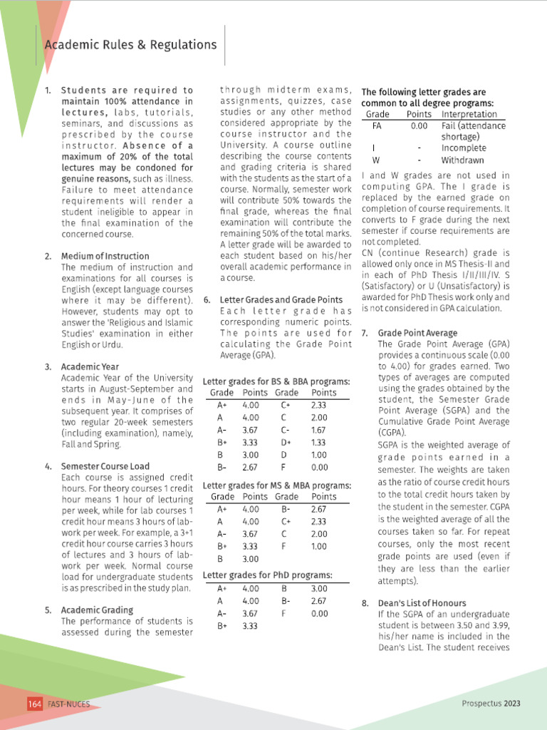Academic Rules and Regulations | PDF