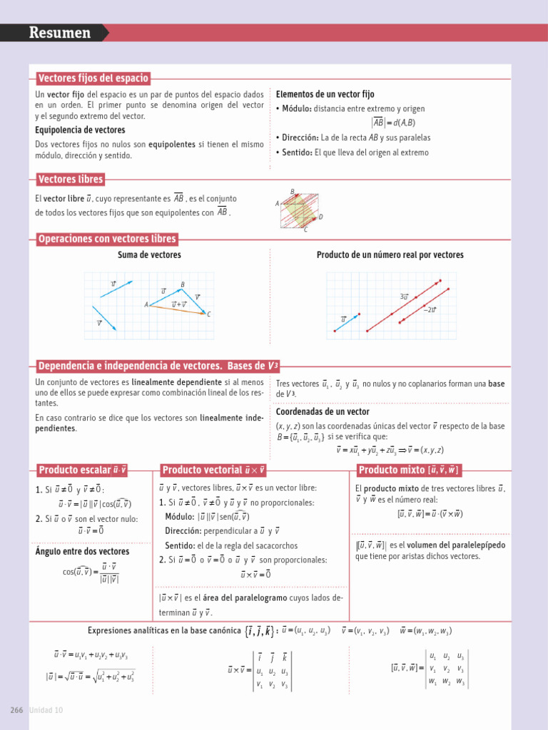 Resumen Vectores Pdf Vector Euclidiano Euclides