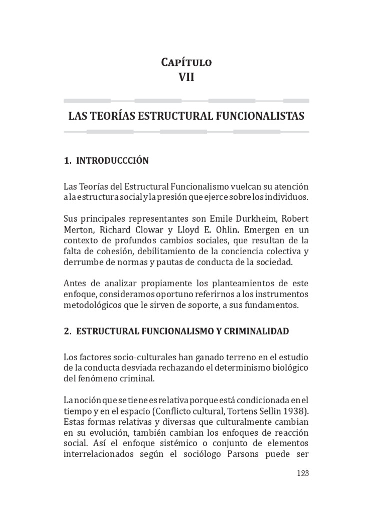 Teorías Estructural Funcionalistas | PDF | Emile Durkheim | Sociedad
