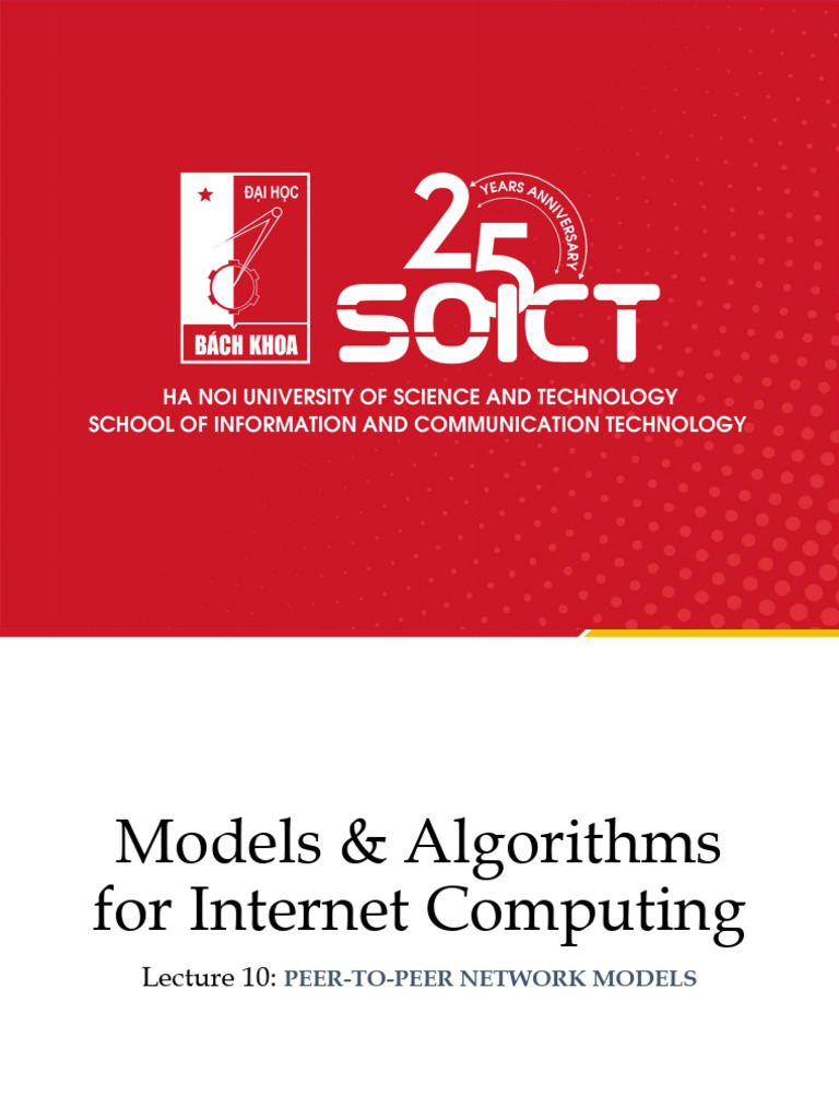 SoICT-Eng - ProbComp - Lec 10 - P2P Network Models | PDF | Peer To Peer | Computer Network
