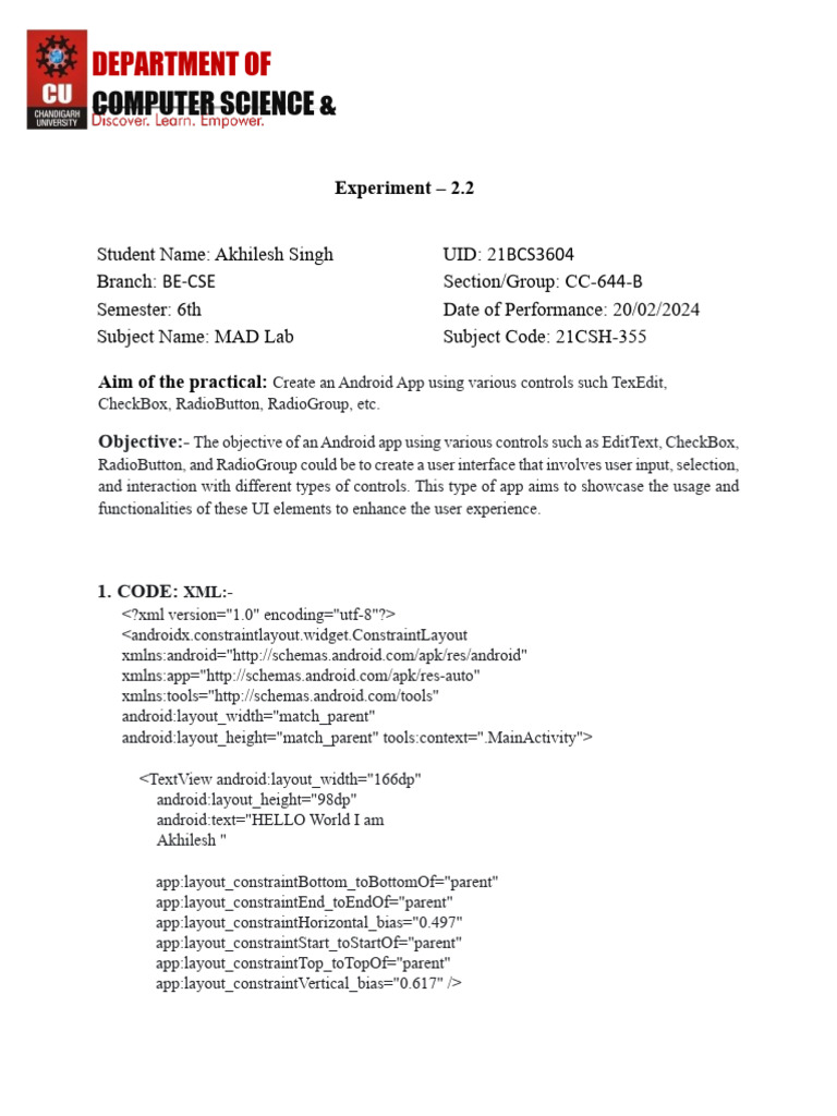 Mad 2.2 | PDF | Mobile App | Android (Operating System)