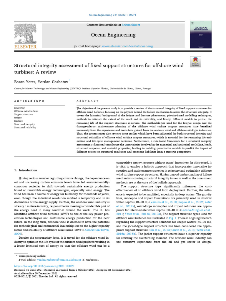 Structural Integrity Assessmnt | PDF | Offshore Wind Power | Fracture