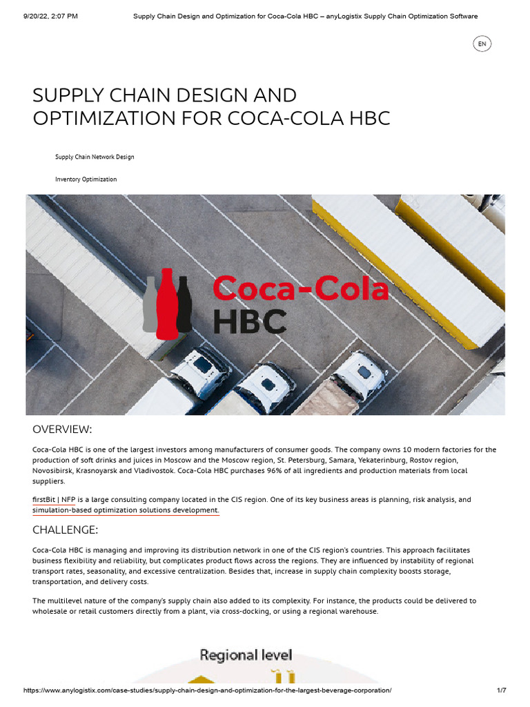 Supply Chain Design and Optimization For Coca-Cola HBC - Anylogistix ...