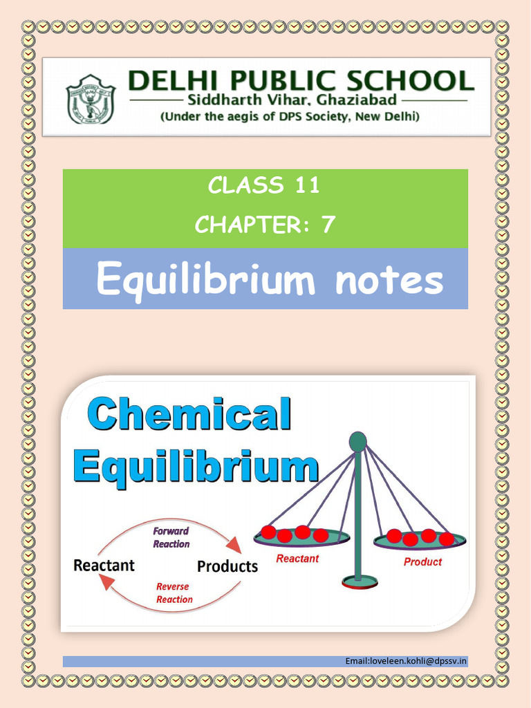 CLASS 11 Equilibrium - 221029 - 221055 | PDF | Chemical Equilibrium | Acid