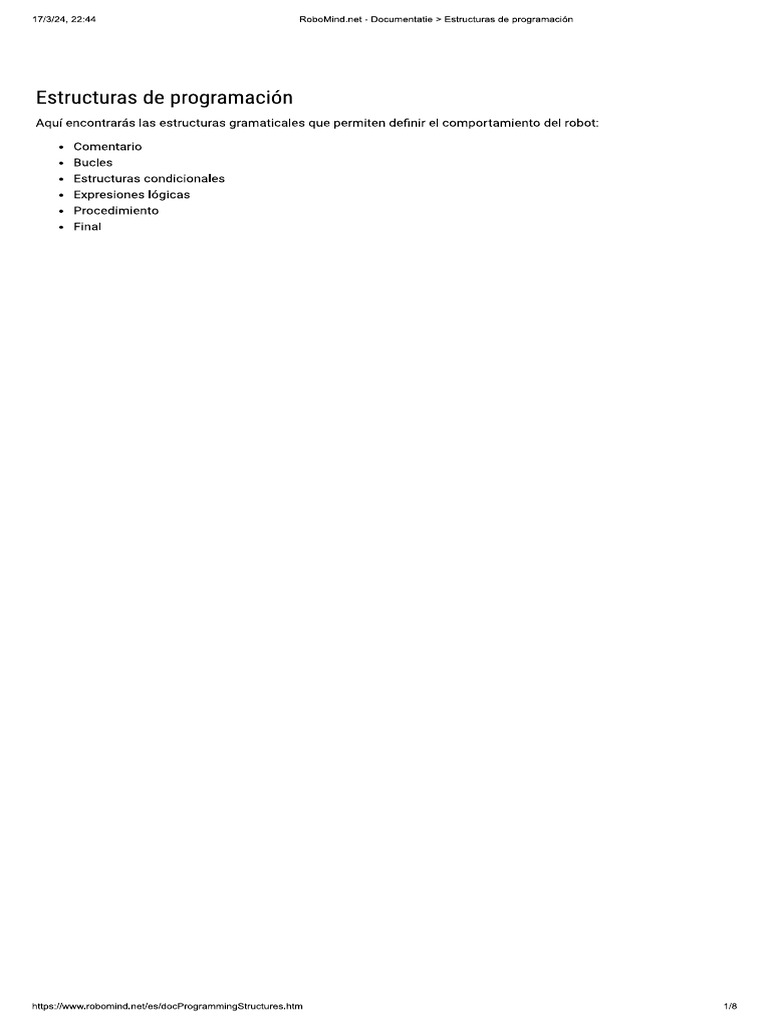 Estructuras Robomind | PDF
