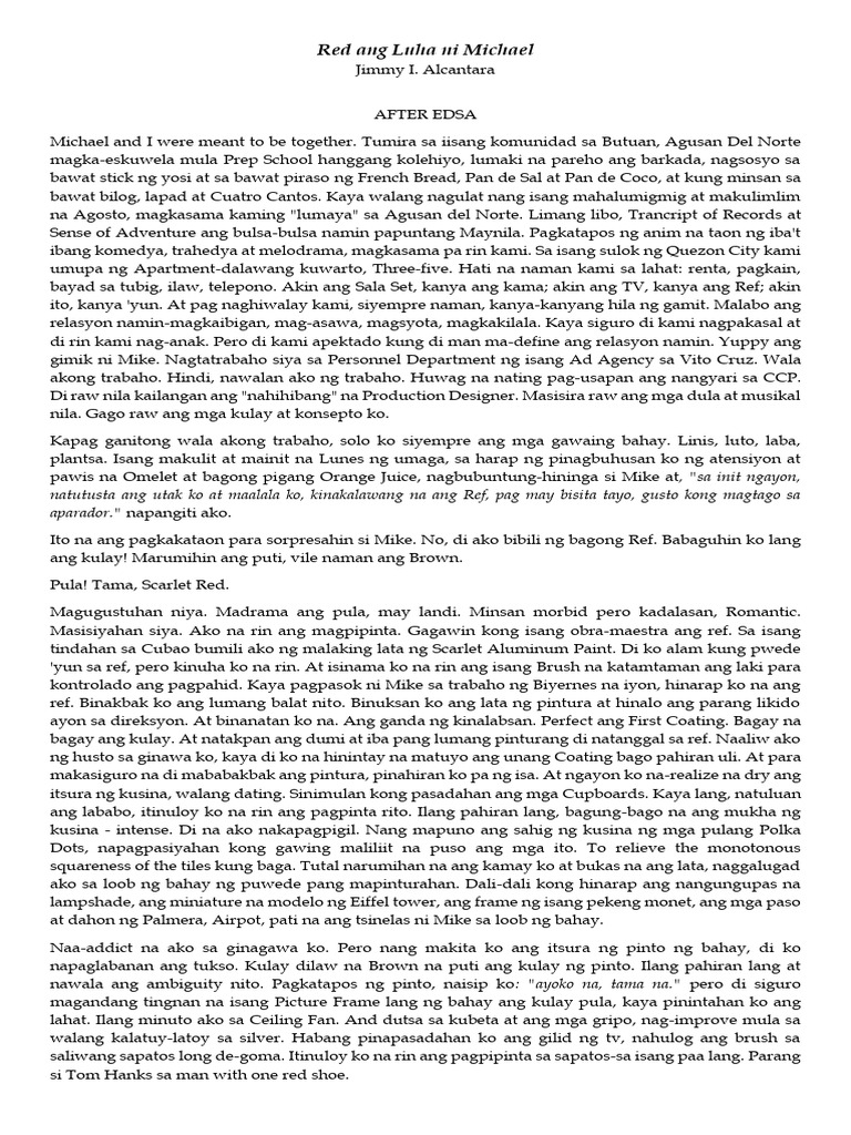 Red Ang Luha Ni Michael | PDF