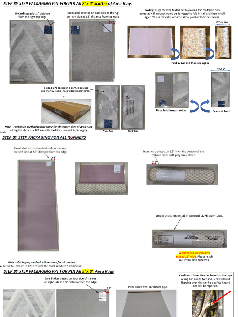 Rugs-Step by Step Packaging - 7.16.22 | PDF | Packaging And Labeling
