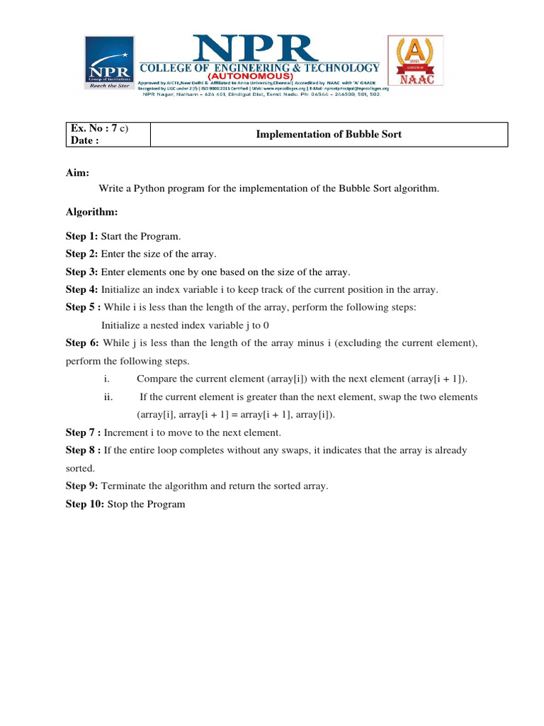 DSA Lab Experiments - 7 C), 7 D), 7 E) 7 F) 7 G) | PDF | Applied ...