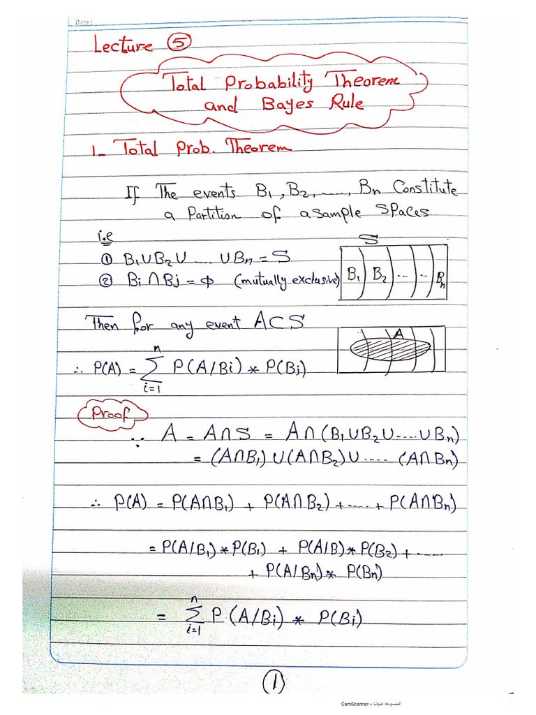 Lecture (6) Total Probability Theorem and Bayes Rule | PDF