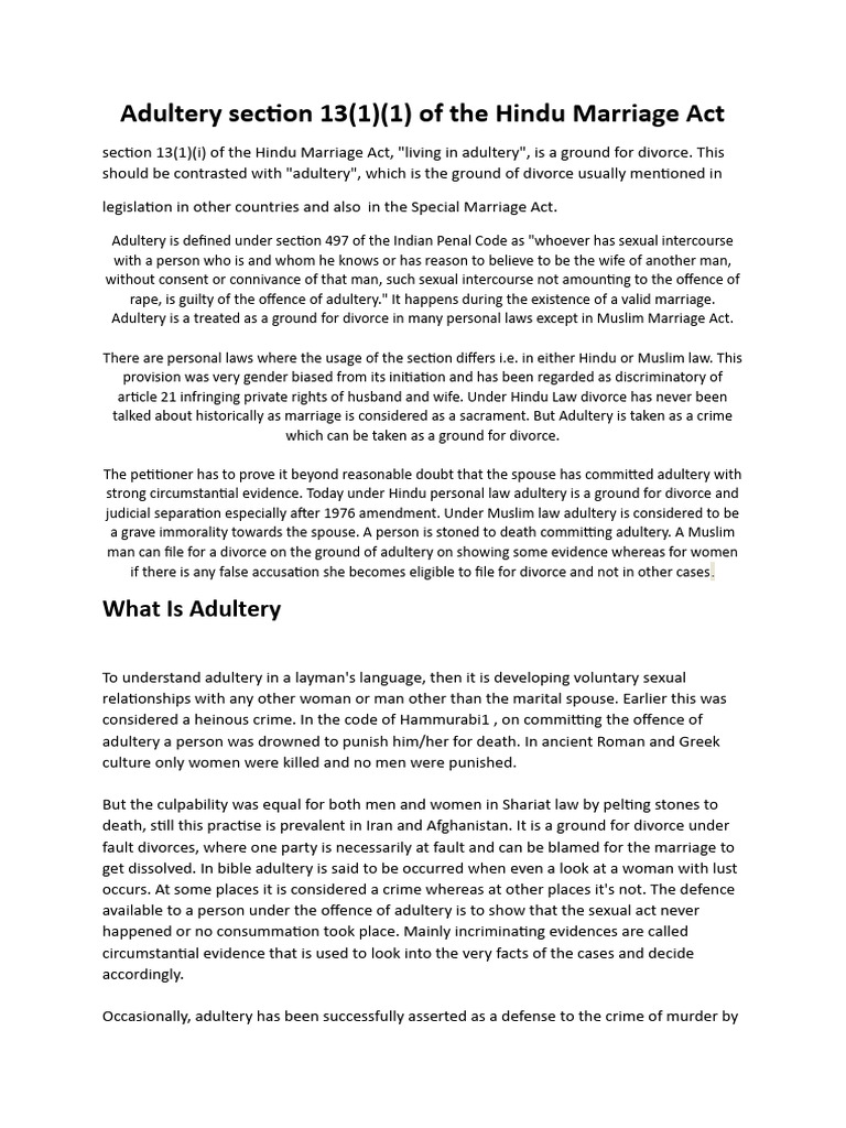 Family Law | PDF | Adultery | Marriage