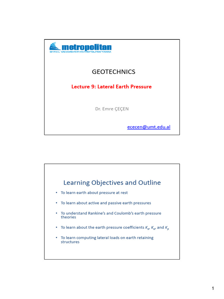 Lateral Earth Pressure Fundamentals | PDF | Geotechnical Engineering ...