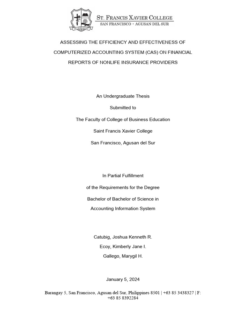 CAS Impact on Nonlife Insurance Reports | PDF | Internal Control ...