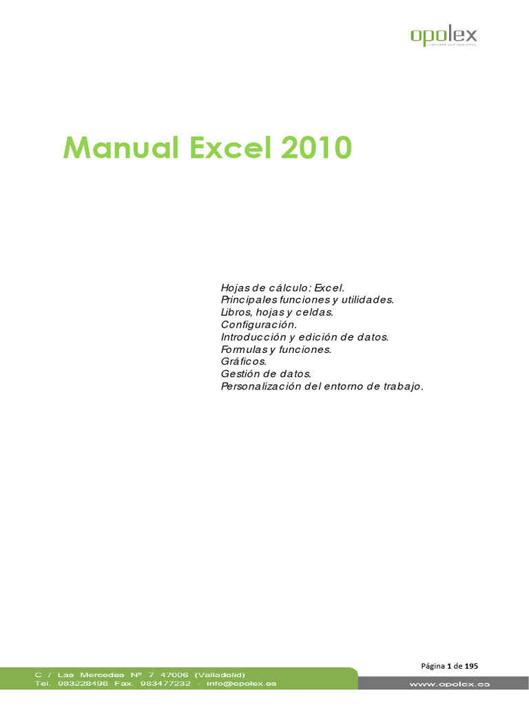 Manual Excel 2010 | Descargar gratis PDF | Hoja de cálculo | Microsoft Excel