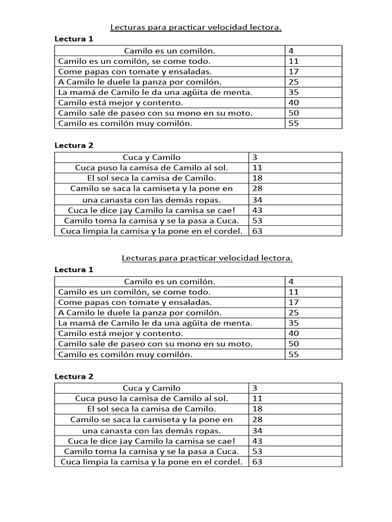 Lecturas Para Practicar Velocidad Lectora 4 Pdf