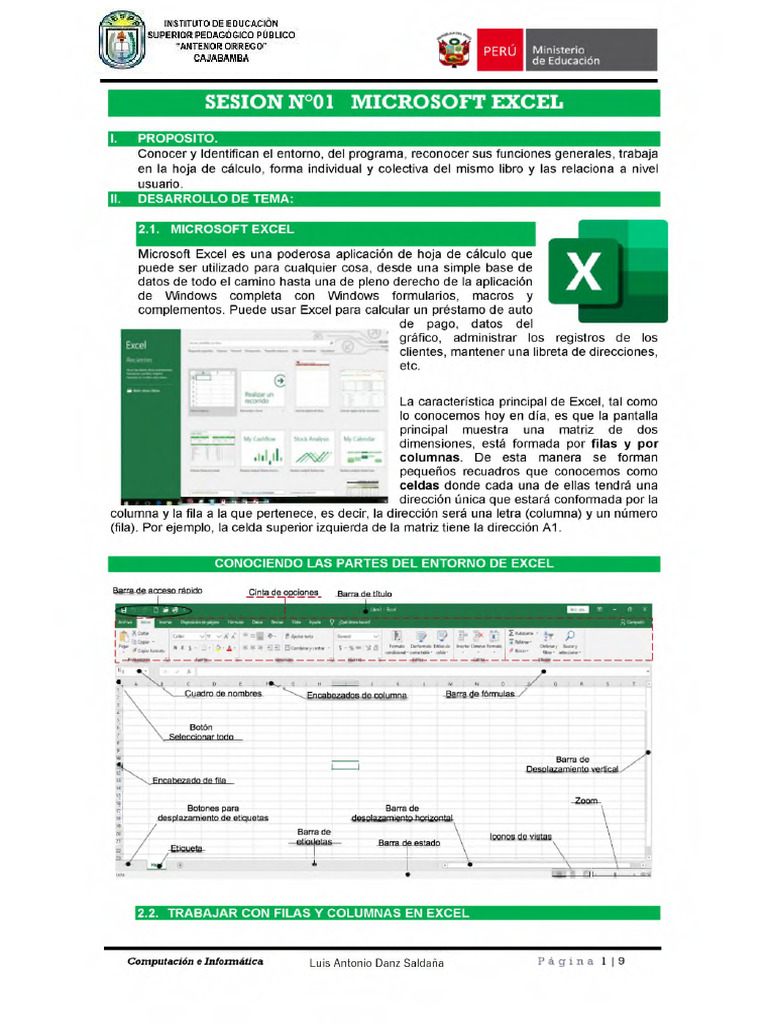 SESION Excel N°1 | PDF