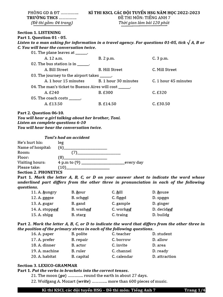 De Luyen Thi HSG 702 | PDF | Fires | Candle