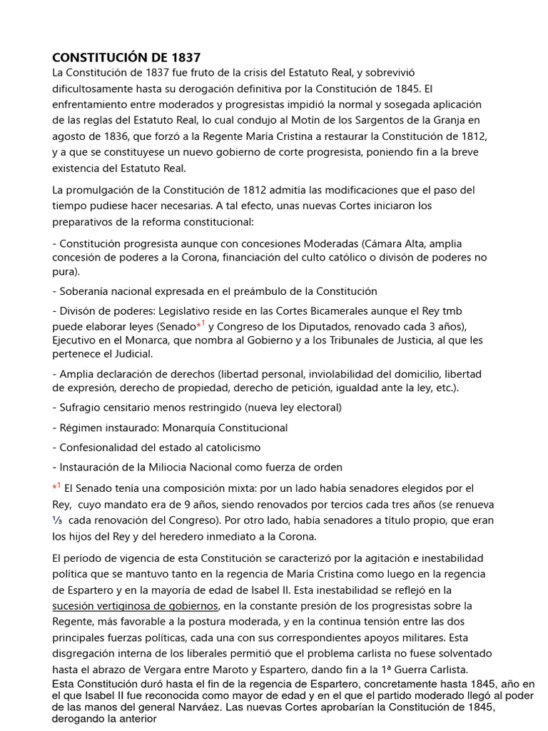 4) Constitución 1837 | PDF | Cortes Generales | Constitución