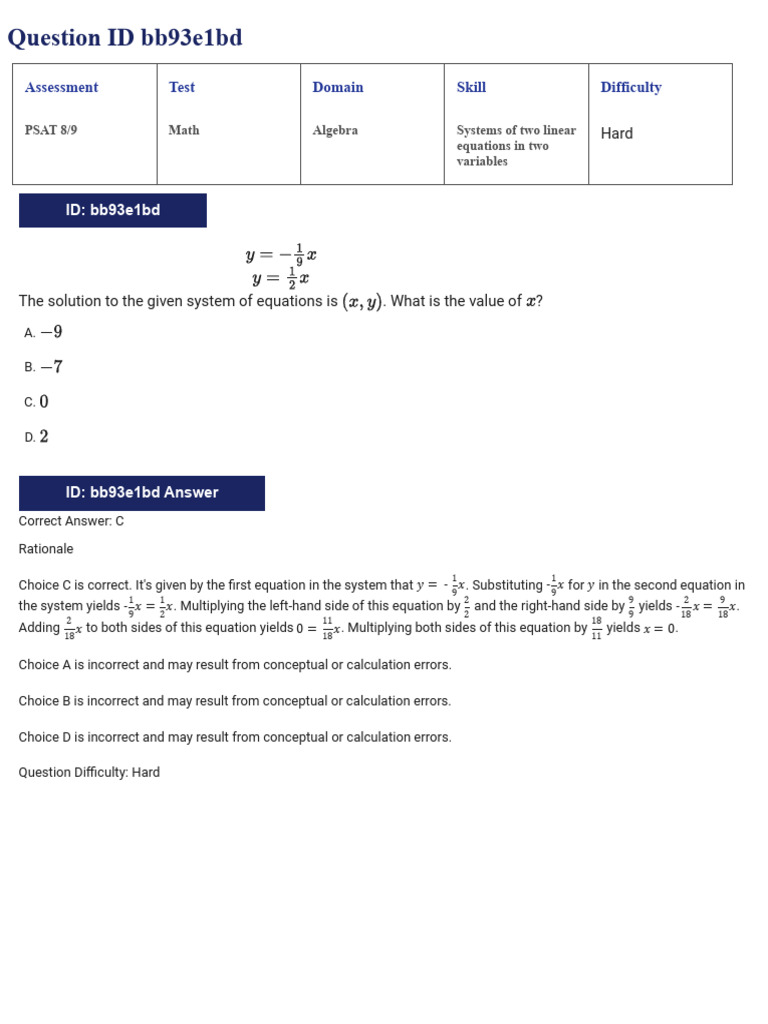 Psat-Algebra Questions1-Answers | PDF | Equations | Algebra