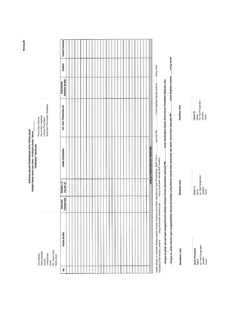 Borang Borang Bap-Borang B3 | PDF