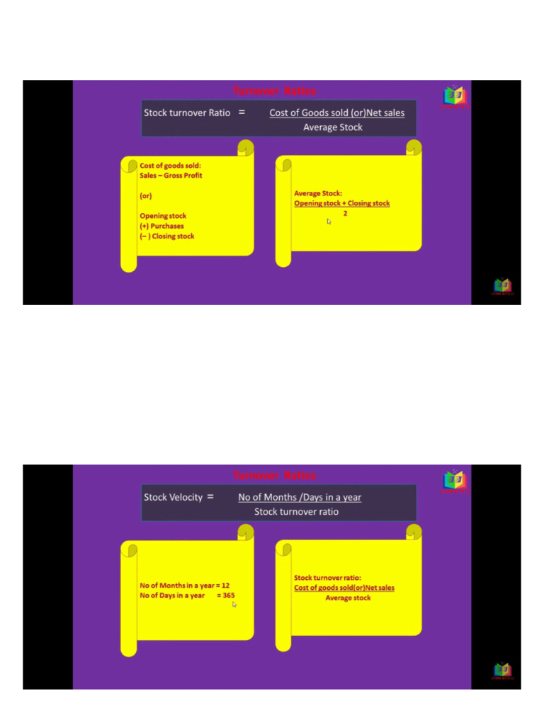 Turnover Ratio formulas | PDF