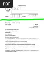 MS Cambridge Checkpoint Results 2025 | PDF