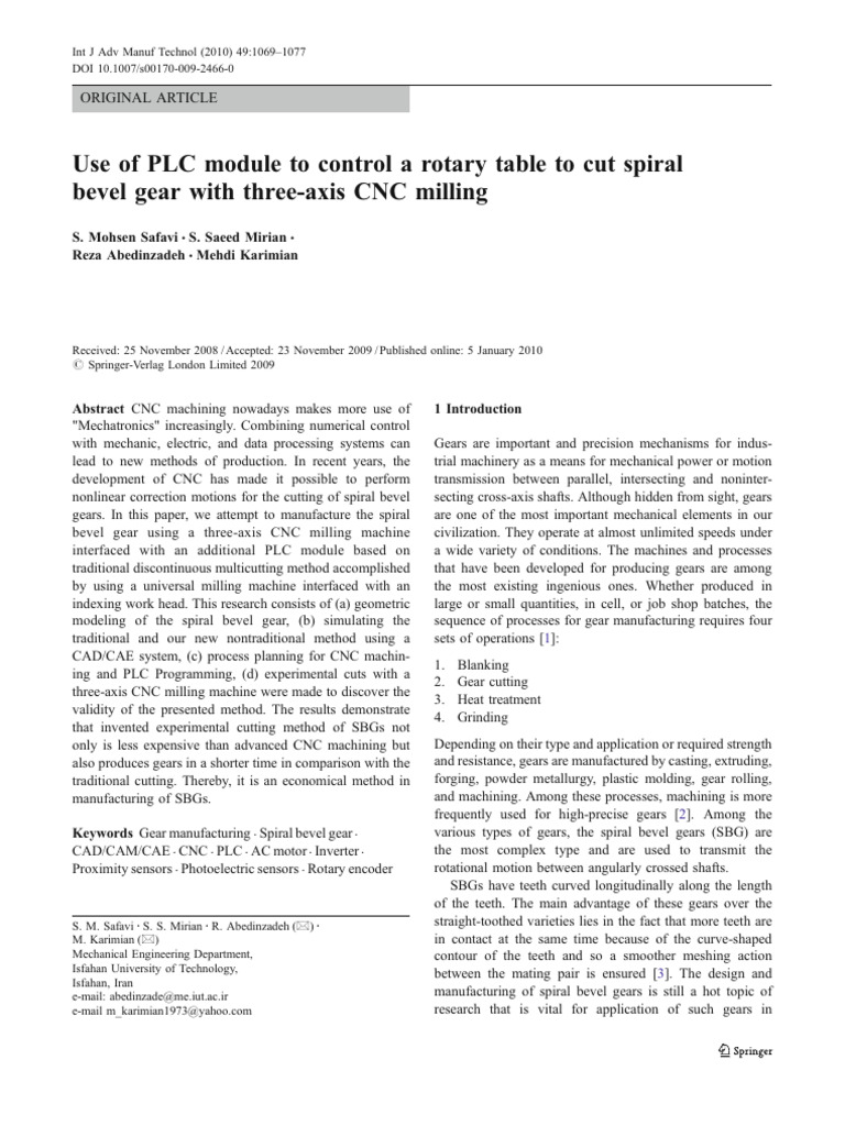 Use of PLC Module To Control A Rotary Ta | PDF | Gear | Electric Motor