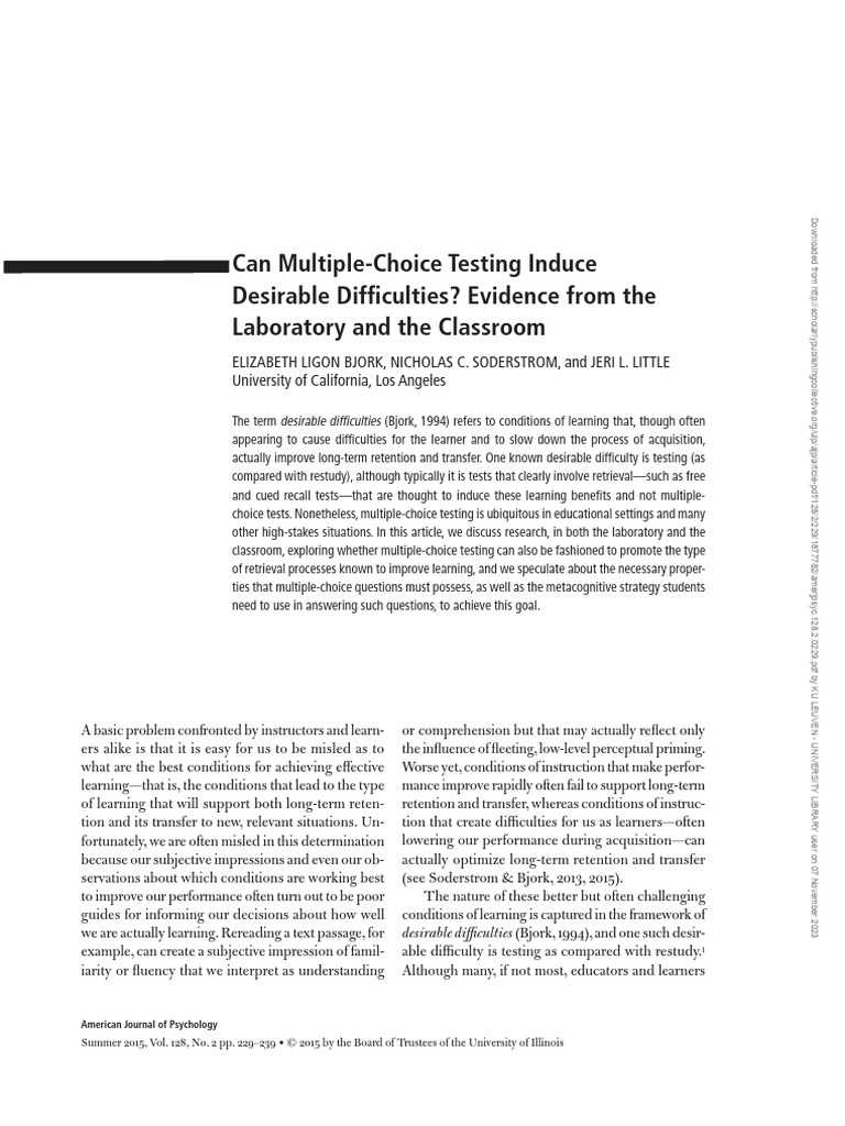 Desirable Difficulties | PDF | Recall (Memory) | Planets