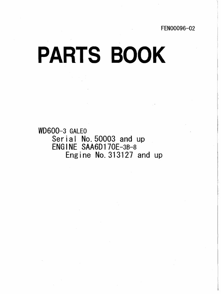 Komatsu WD600-3 Parts Book Guide | PDF