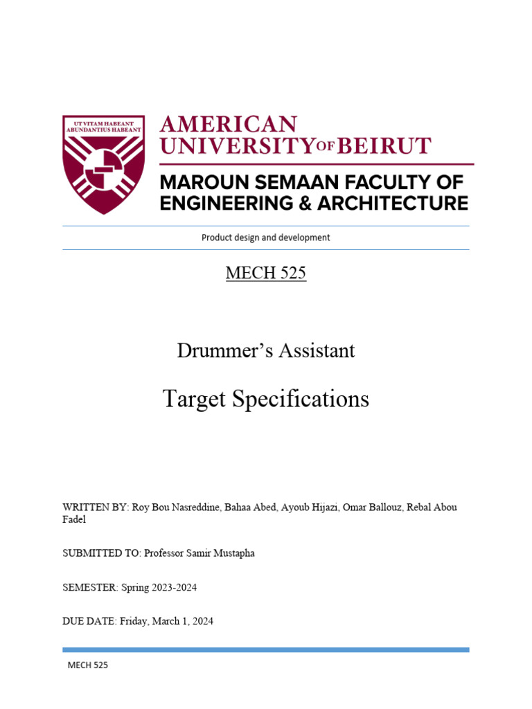 Target Specification - Assignment 4 | PDF