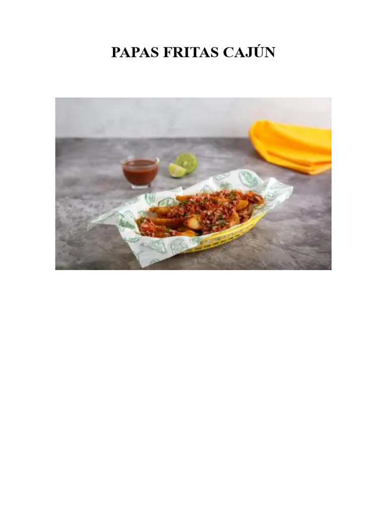 Receta - Papas Fritas Cajún | PDF