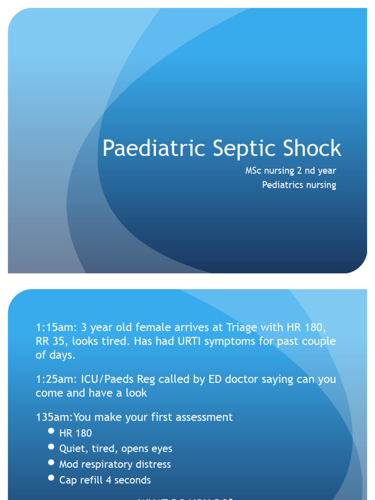 Paediatric Septic Shock Pdf Sepsis Shock Circulatory
