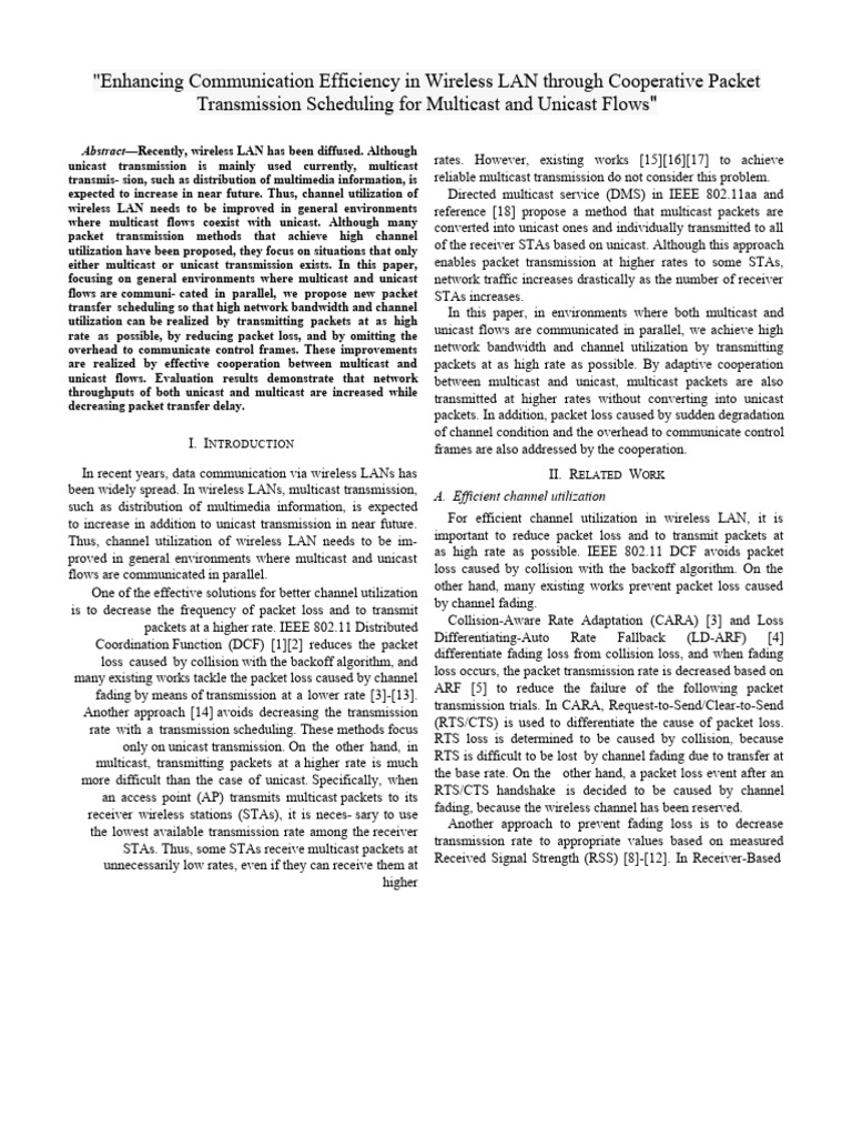 Enhancing Communication Efficiency in Wireless LAN Through Cooperative ... Enhancing Communication Efficiency in Wireless LAN Through Cooperative ...