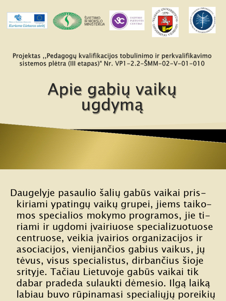 Apie Gabiu Vaiku Ugdyma | PDF