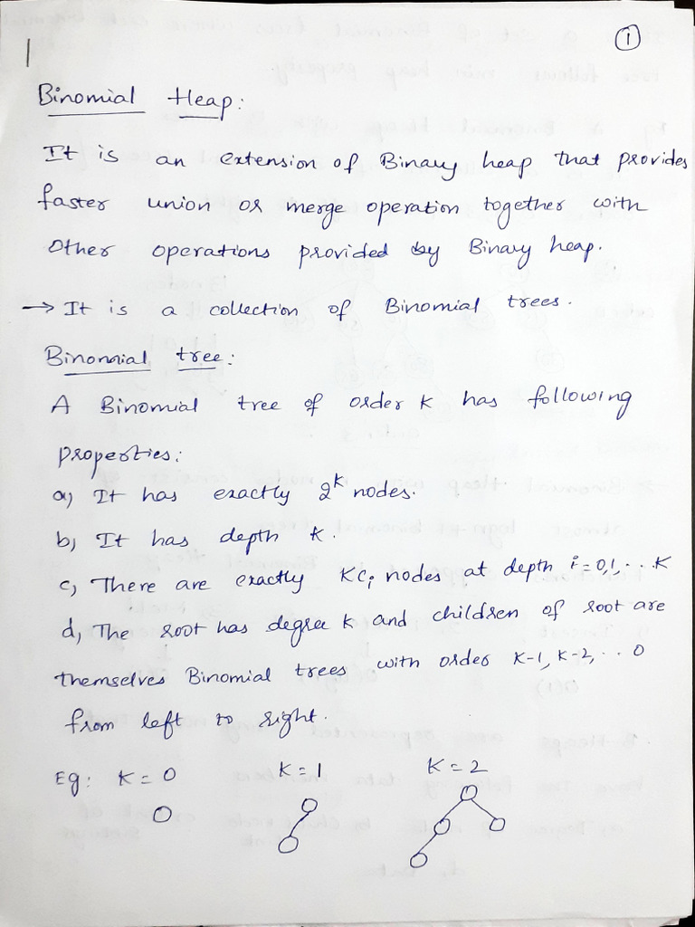 Binomial Heap | PDF Binomial Heap | PDF