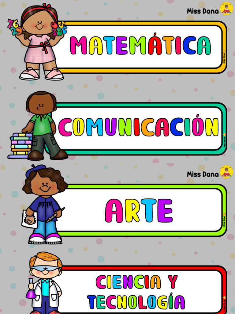 ETIQUETAS DE CLASES - MISS DANA (1) | PDF