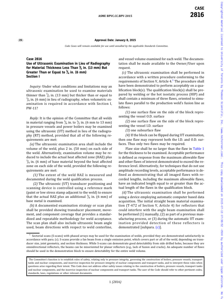 Code Case 2816 | PDF | Welding | Construction